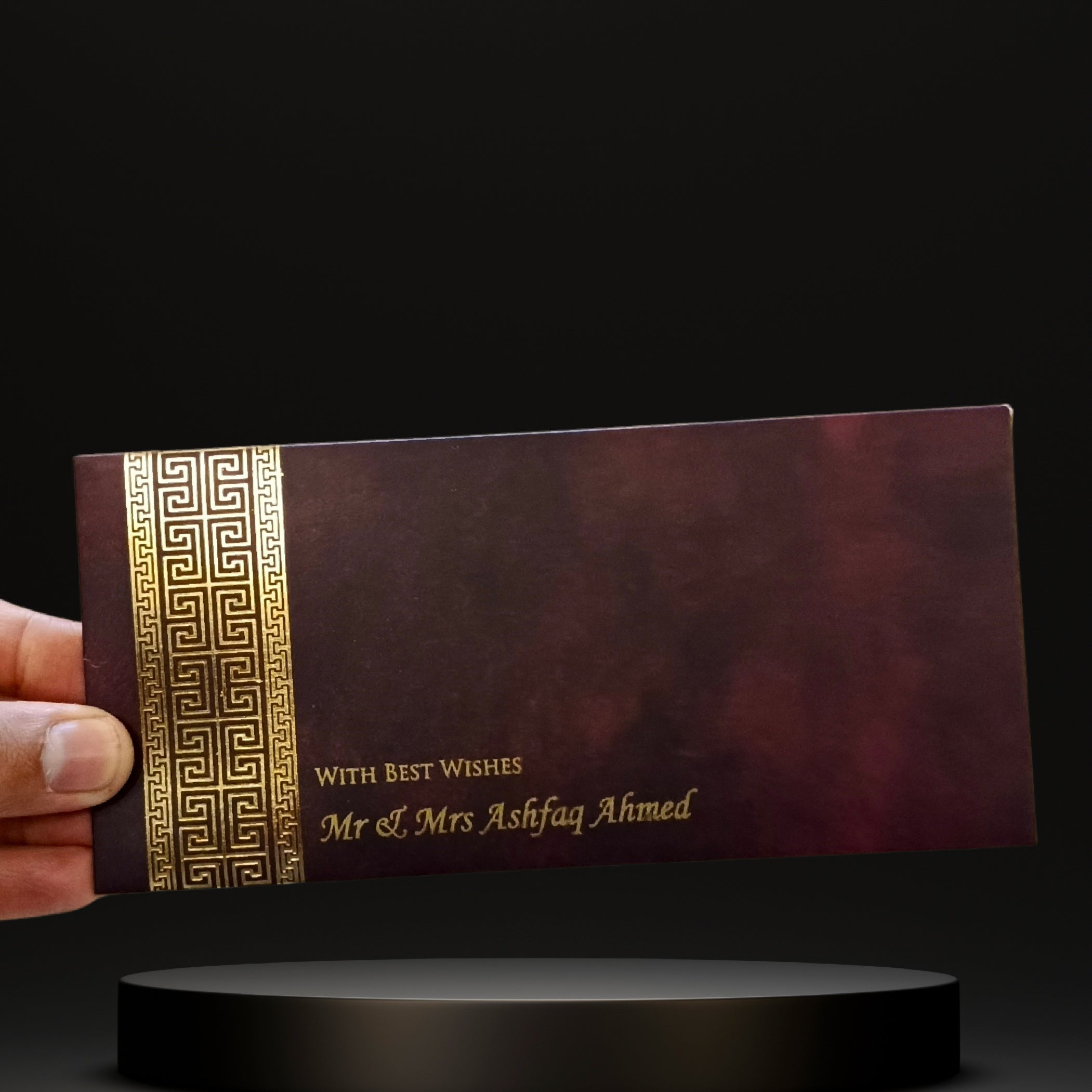 Maroon Gold Greek Envelope